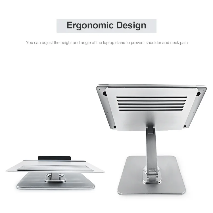 Metal Adjustable Laptop Stand Riser Aluminum Foldable Notebook Holder ...