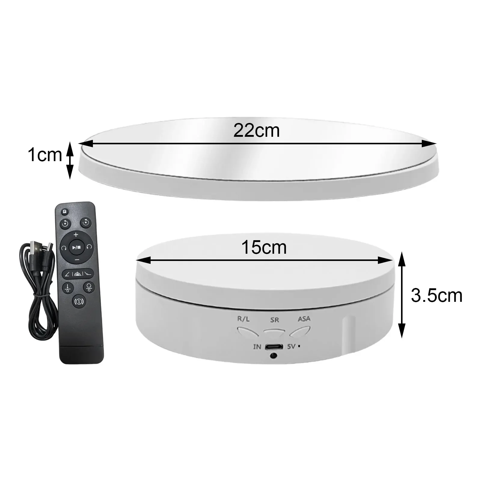 22cm Motorised Rotating Mirror Display Stand,Three Speeds,Turntable ...