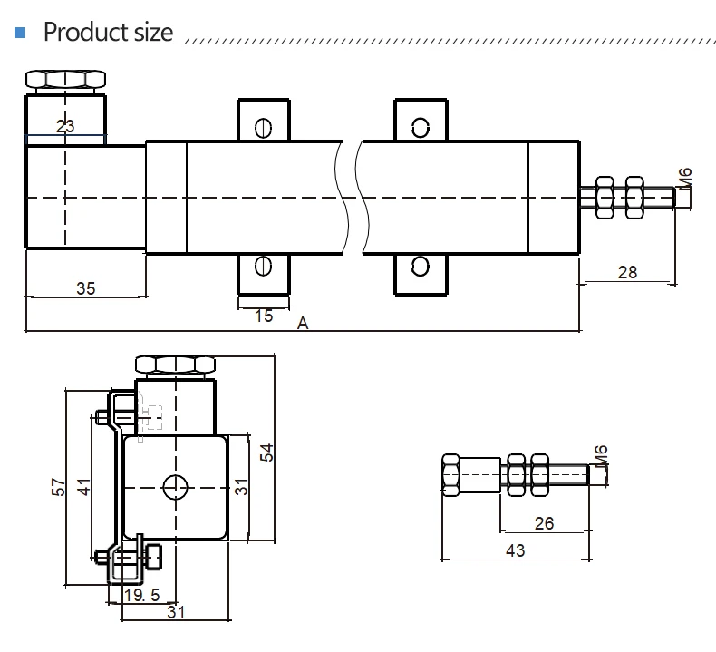 KTC 200mm Displacement Analog Measuring Linear Position Transducer Sensors