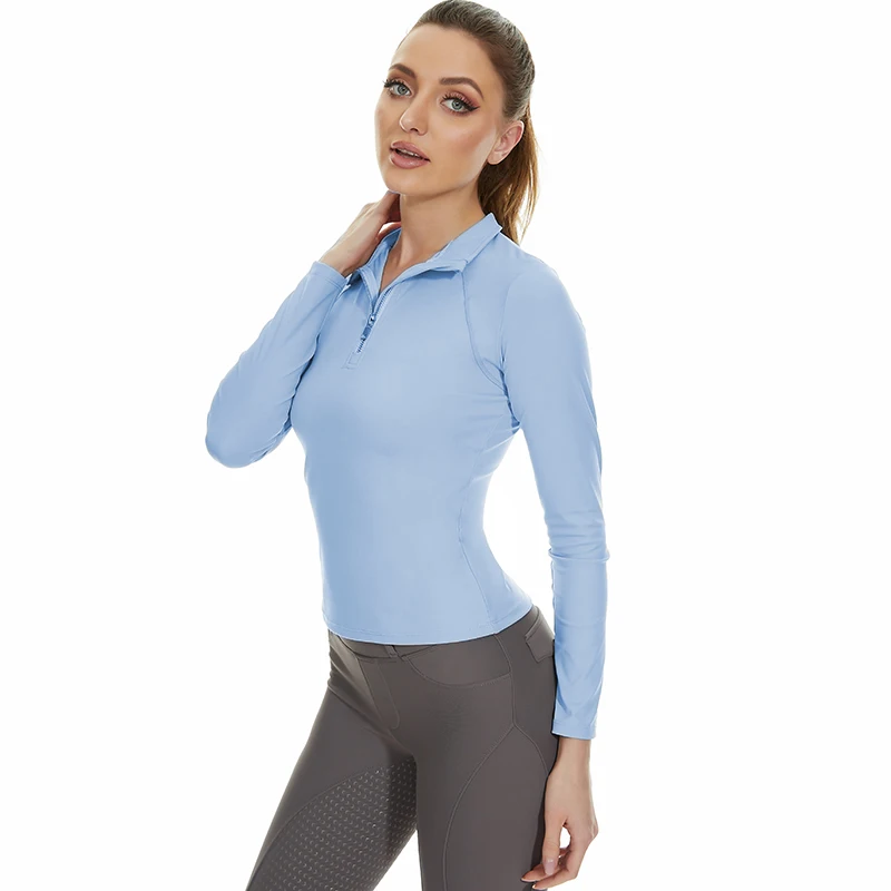 Wholesale Summer Blue Western Luxury Base Layers Equestrian Shirts ...