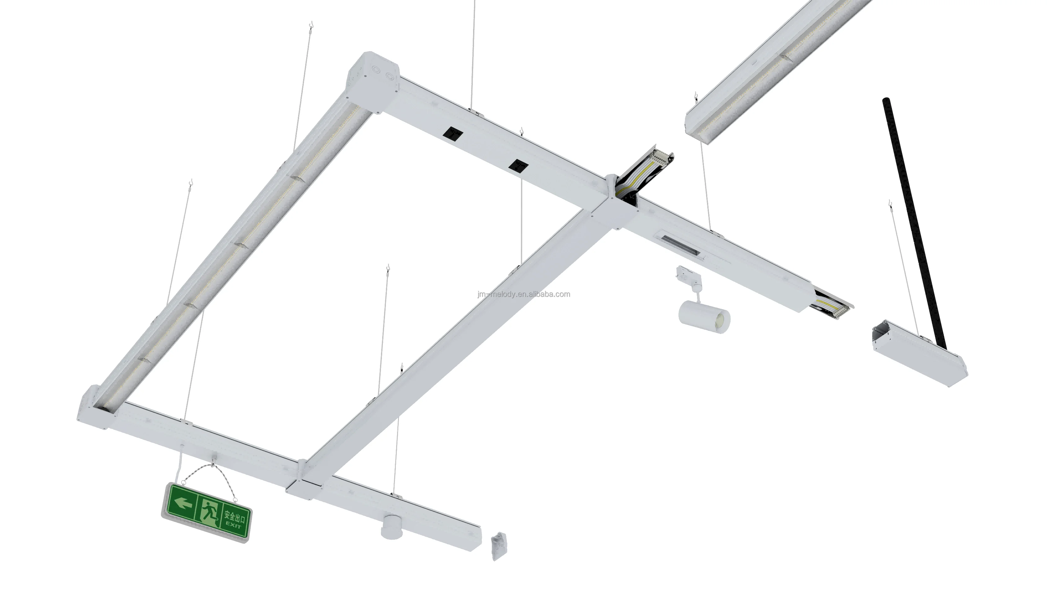 LED Linear Light System With Lighting Module Socket Module Track Rail ...