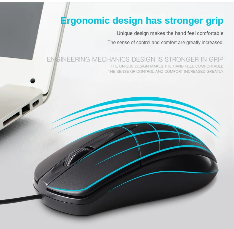 Oem Original Ergonomic Mouse Wired Usb Optical Office Business Silent ...