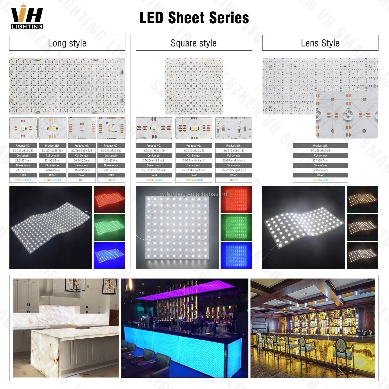 Cuttable Flexible LED Light Sheets - Warm White CCT RGB