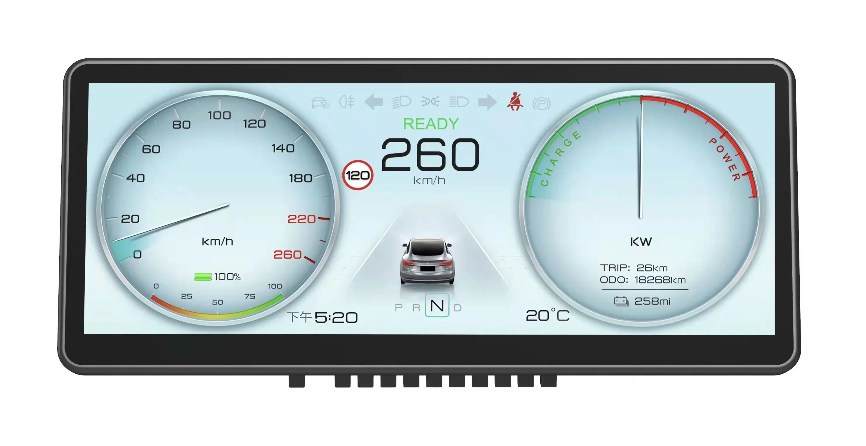 Te-mart 9'' Car Lcd Dashboard Auto Player Car Lcd Instrument Panel ...