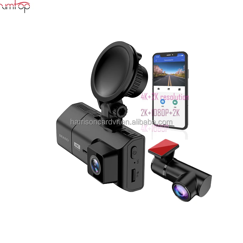 2k 4k 1080p 3 Channel Triple Camera Gps Wifi Dash Cam Car Dvr Vehicle ...
