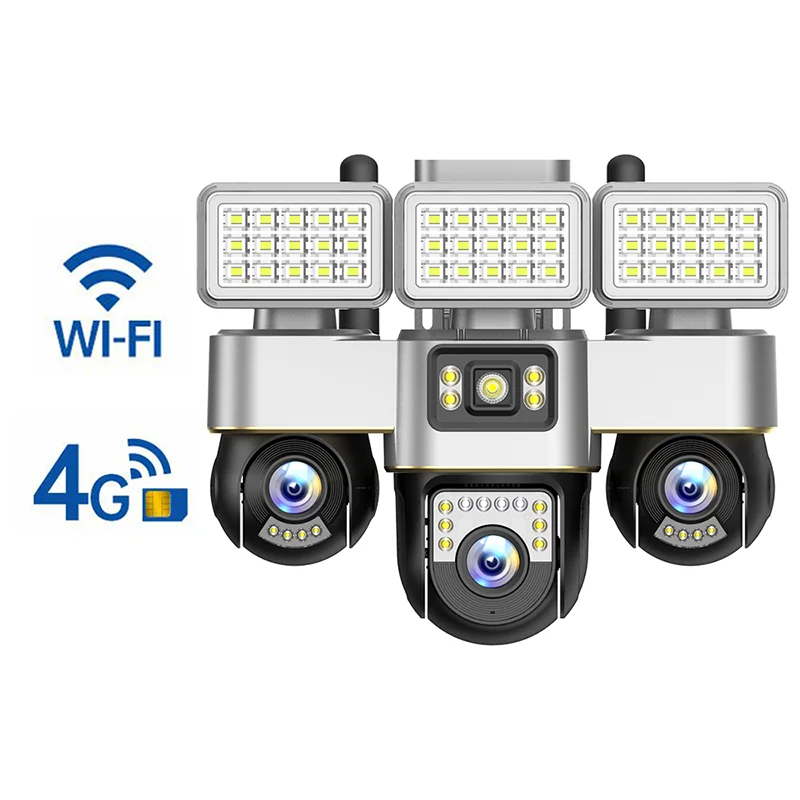 V380 6MP Wireless 3 Lens and 3 Screens Ptz Camera 6mp Wifi Security ...