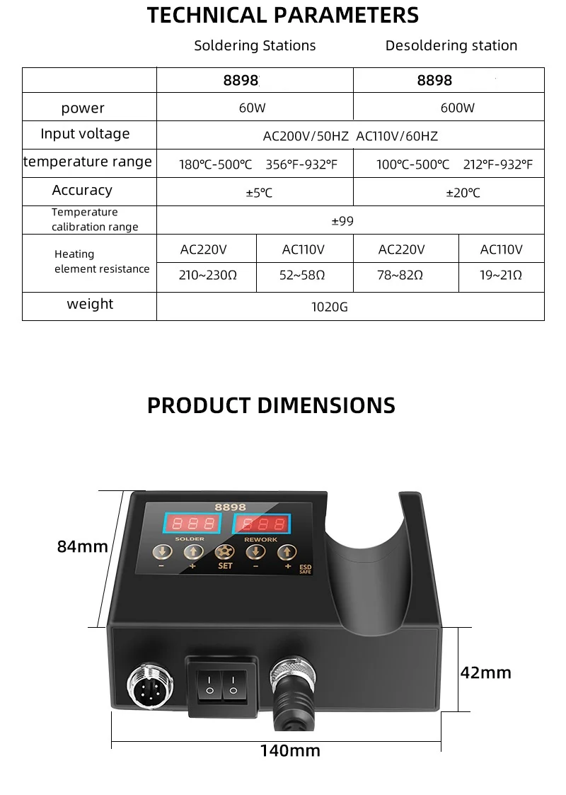 8898 Soldering Station 2 in 1 - Professional SMT Solution