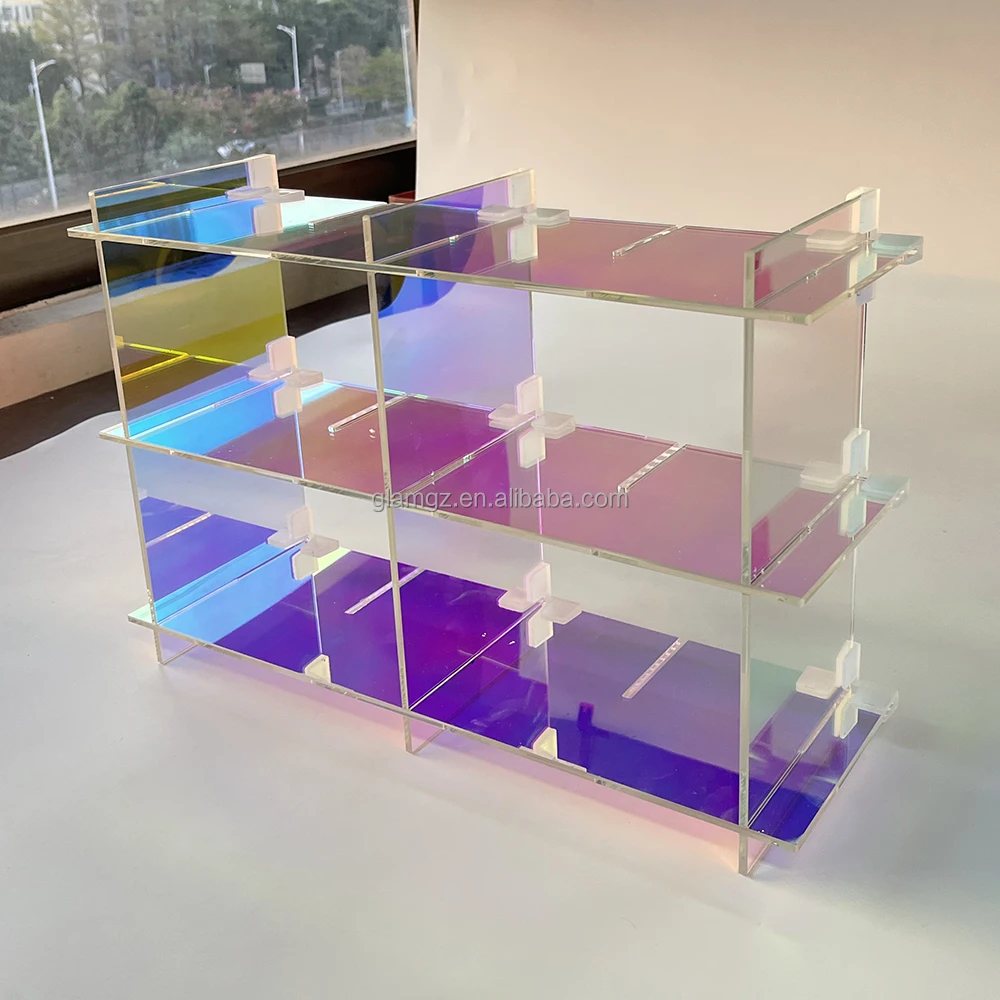 Acrylic Display Iridescent Shelf Stand For Home Storage Iridescent ...