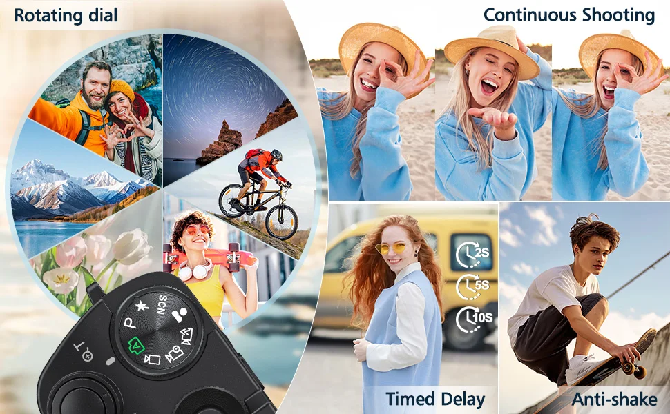 5K Professional Digital Cameras - 48MP DSLR with IPS Screen