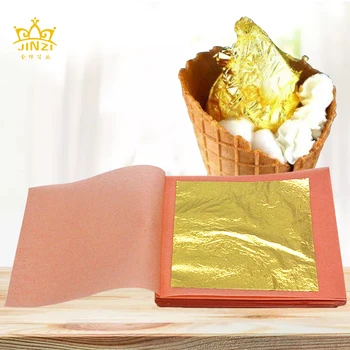 99% Pure Gold Leaf Sheets Paper Food Decoration 24k Pure Gold Foil ...