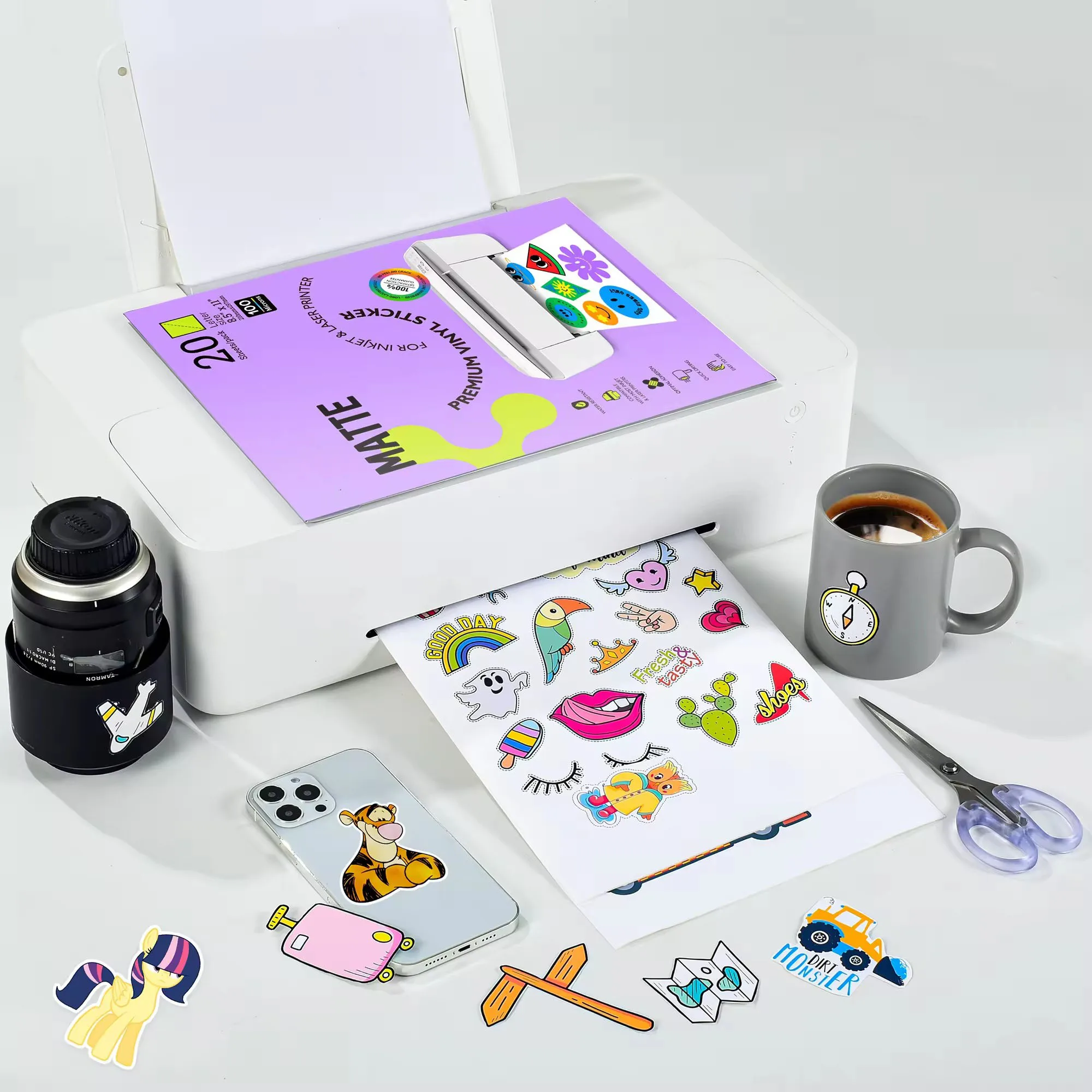 Printable Full Color A4 Blank Waterproof Self Adhesive Glossy / Matte ...