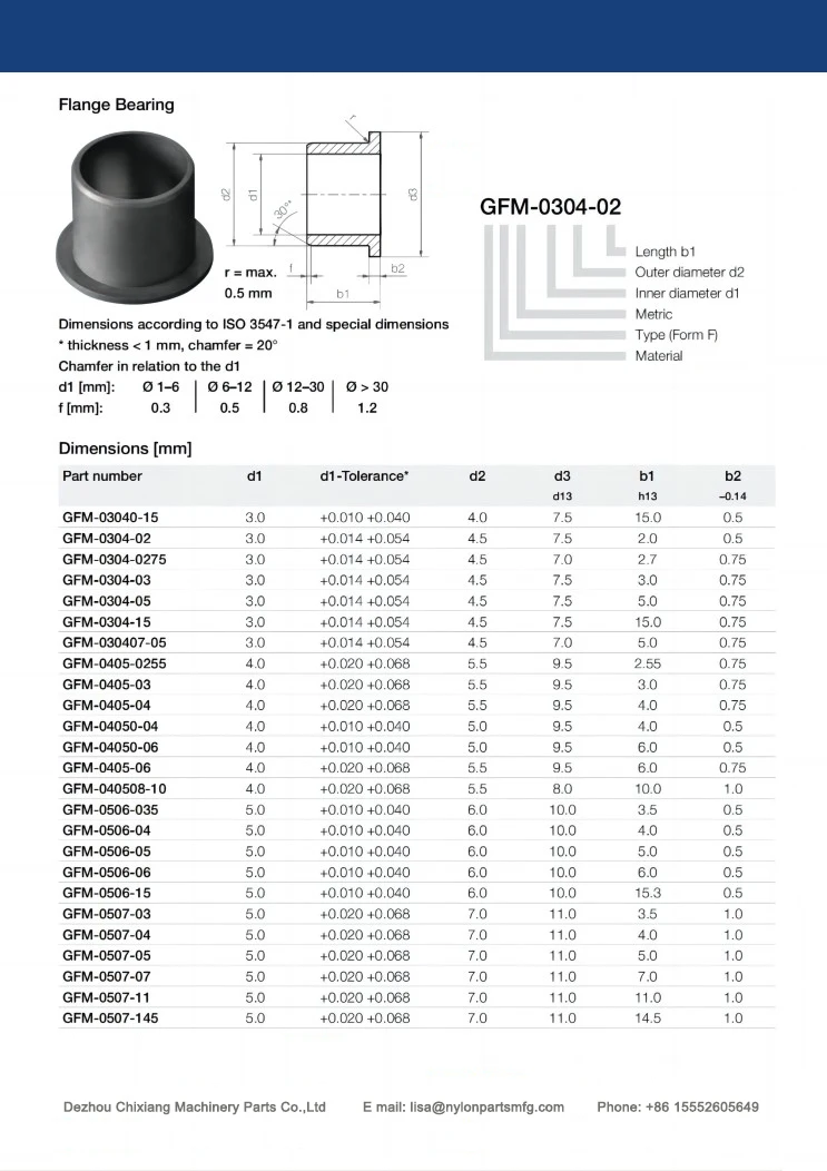 Bushing GFM Engineering Plastic - Self-Lubricating & Durable