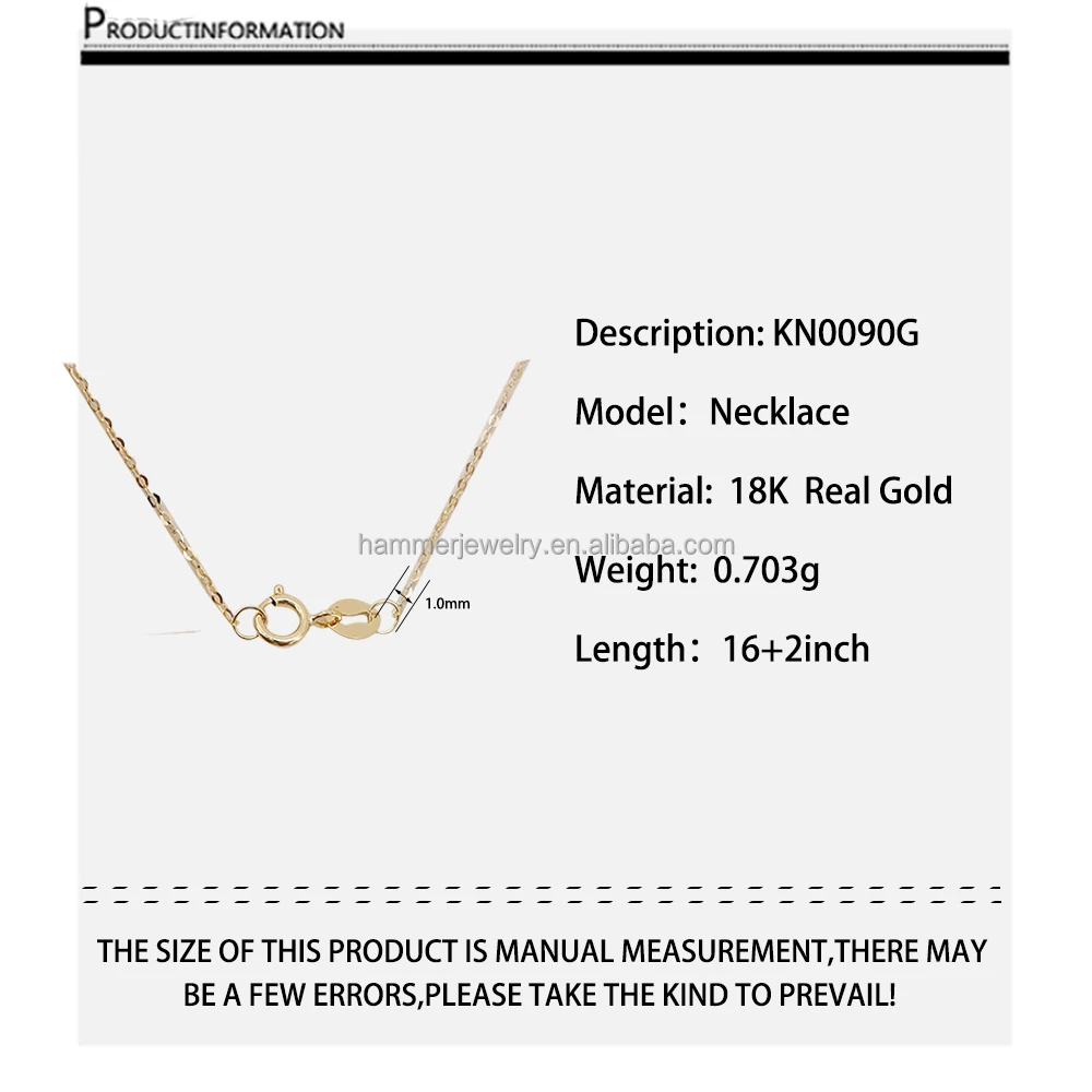 Wholesale Light Weight Chain Women Necklace - 9K, 14K, 18K Gold
