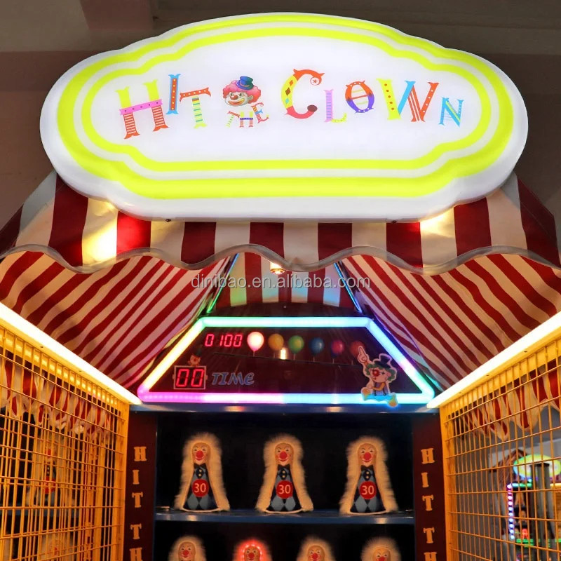 Dinibao Coin Operated Game Machines Hit The Clown Ticket Lottery Arcade ...