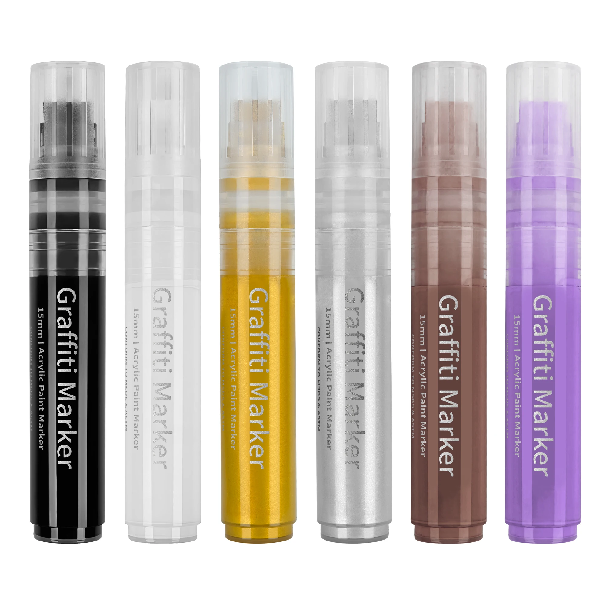 15mm Jumbo Felt Tip Graffiti Markers 12 Colors Permanent Acrylic Paint ...