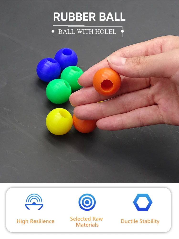 Custom High Temperature Bouncy Soft Hard Hole Rubber Ball