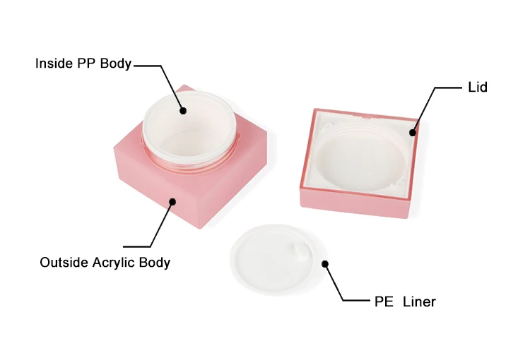 Wholesale Custom Black Square Cream Containers 15ml-50ml