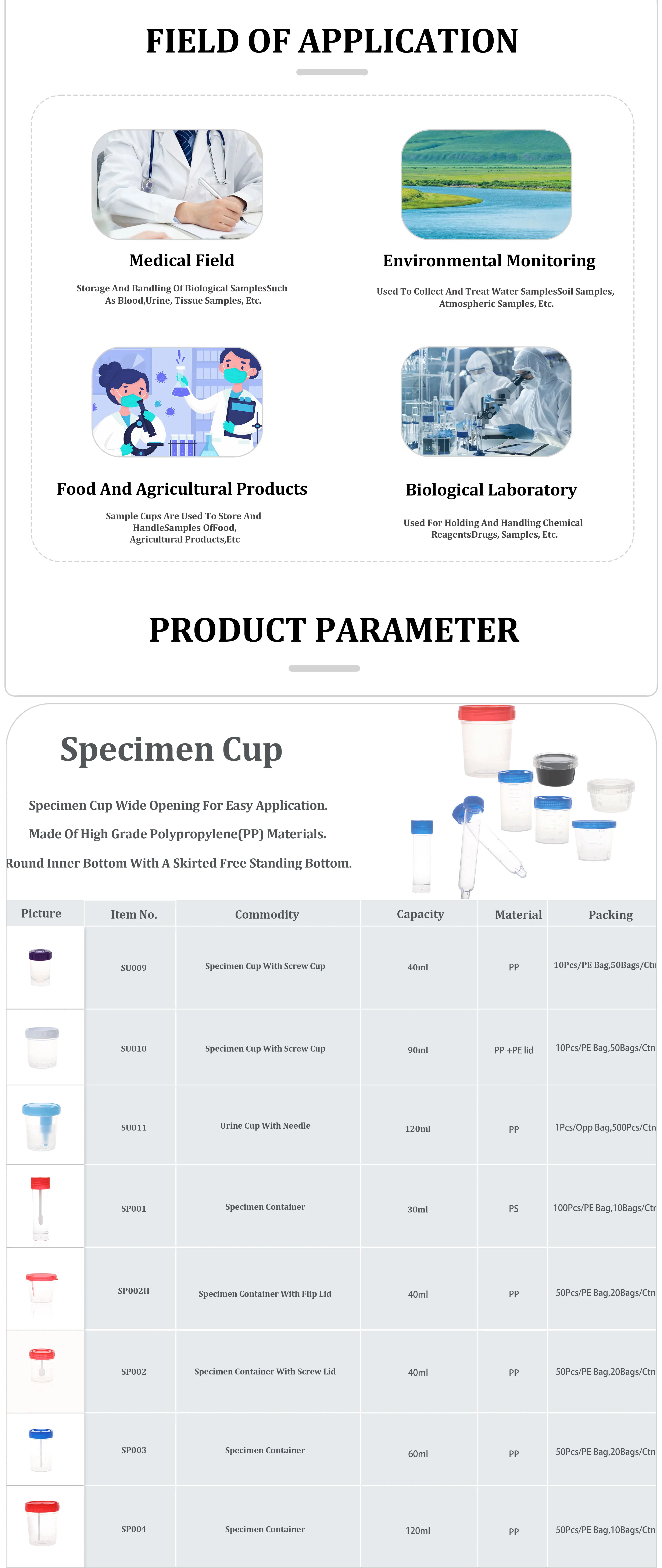 Fanen Fecal Container with Spoon - 30ml & 40ml Capacity