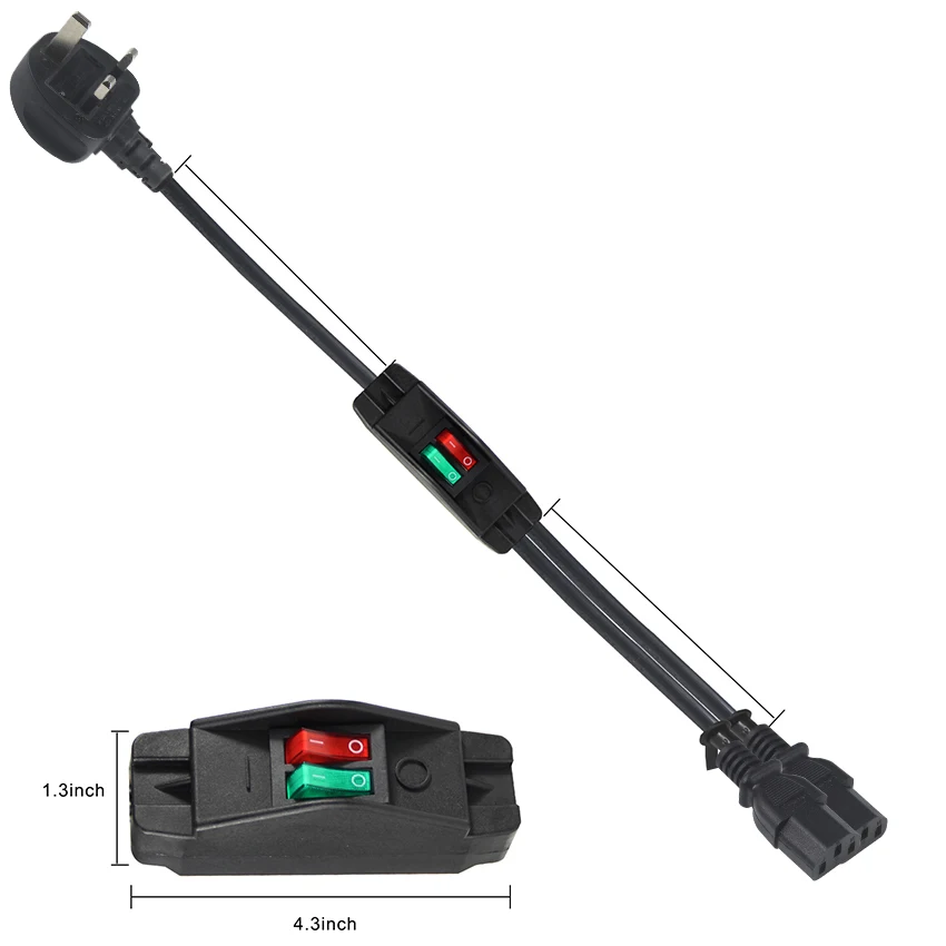 Iec 60320 320 Pdu Kettle Lead 2ft Y Splitter Cable 2 Double C13 Power ...