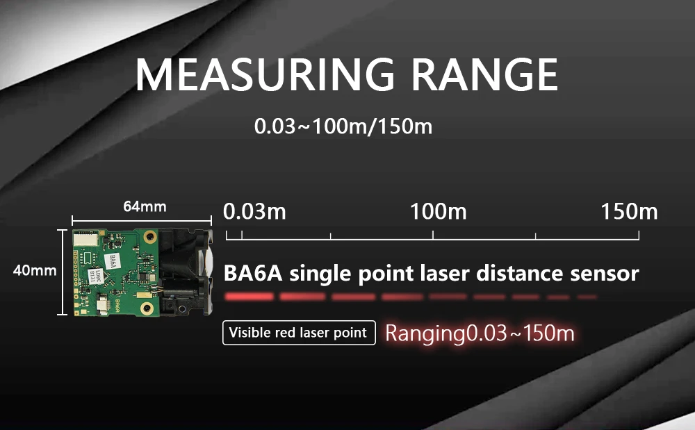 150m RS232 Laser Distance Meter Module Serial Laser Height Measurement Sensor for Construction ...