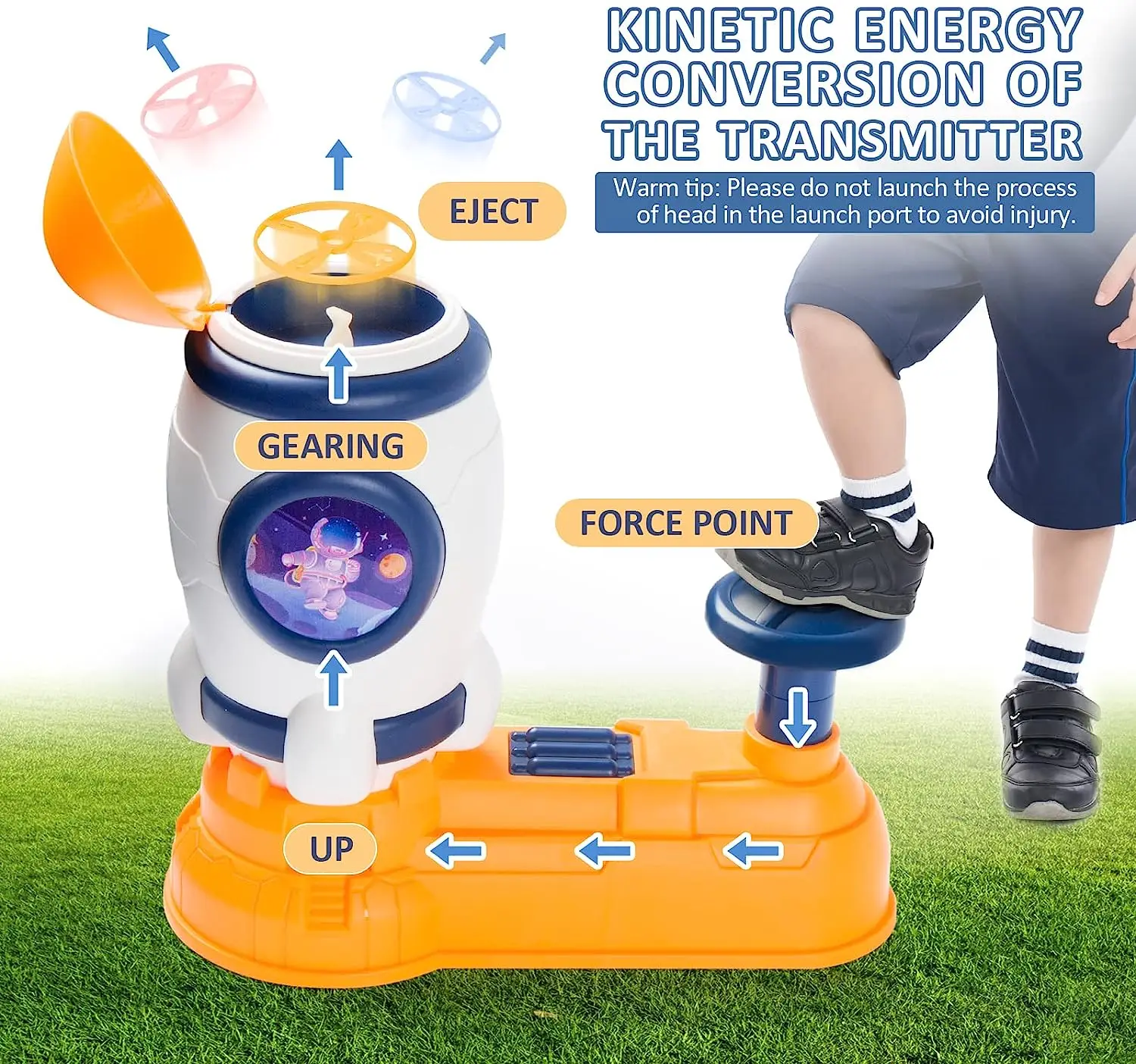 Rocket Ejection Foot Stepping On Flying Saucer Launcher Flying Disc Set ...