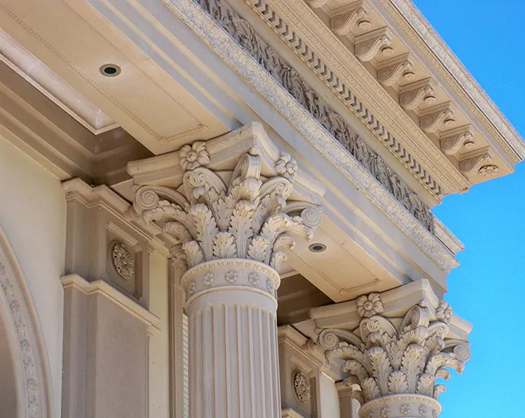 Exterior Stone Entablature - Portugal Limestone Cladding