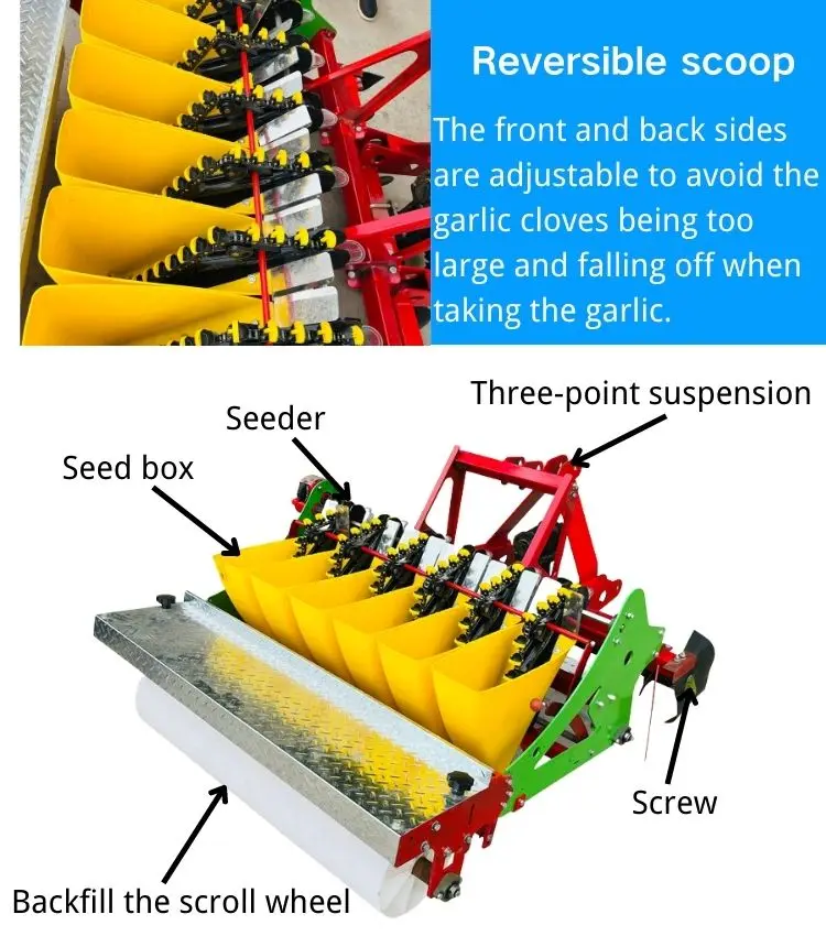 Tractor Pto Transmission Garlic Seeder Garlic Planting Machine - Buy ...