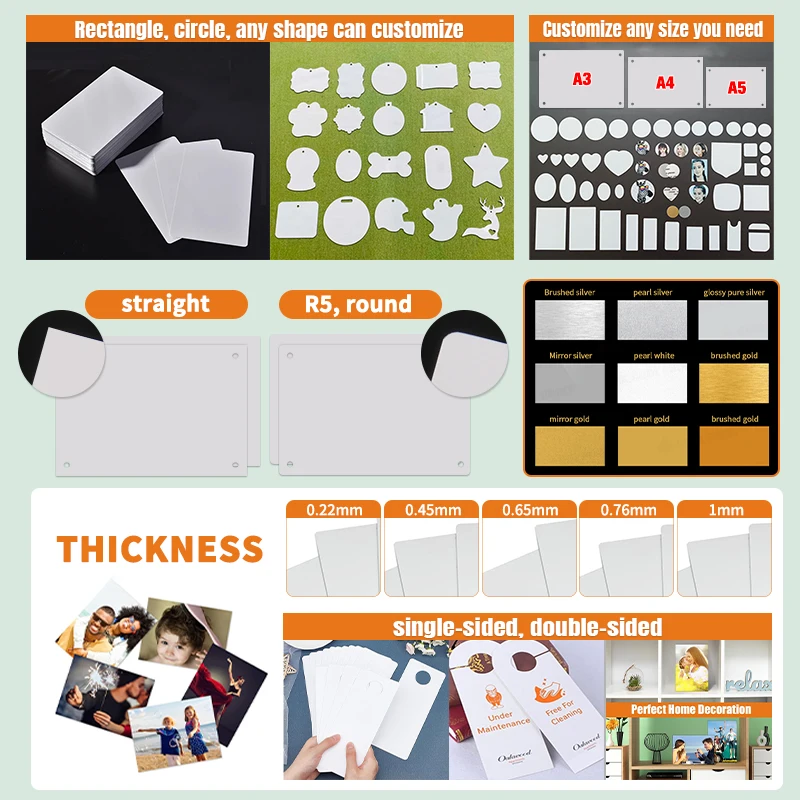 Source Factory Custom Printed Blank Sublimation Metal Sheet Discs ...