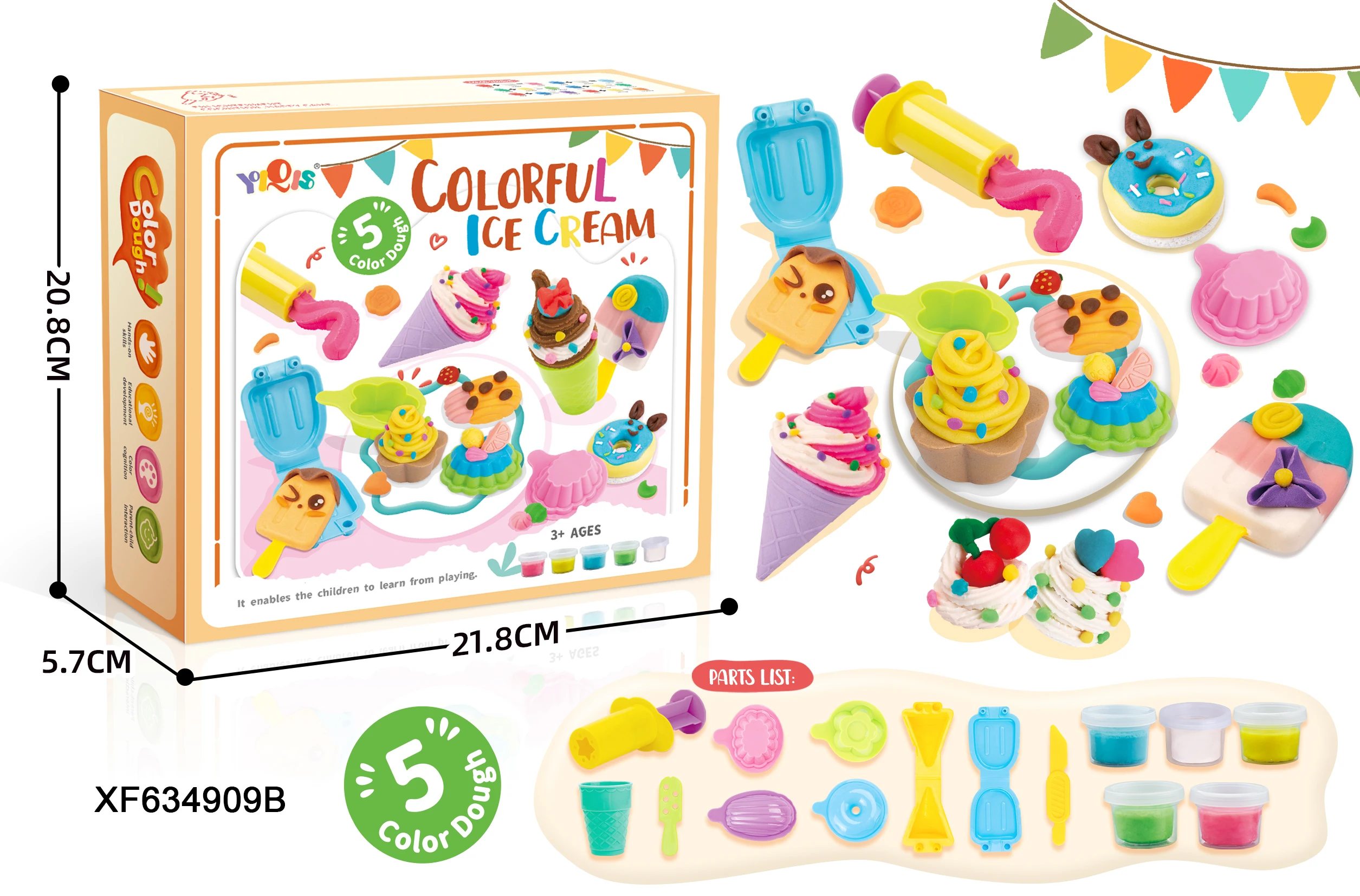 Children's Education Color Mud Set Play Home Diy Ice Cream Sushi Food ...