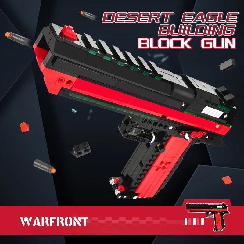 Modern Design Gun Toy Desert Eagle Toys Block Building 635pcs Diy Build ...