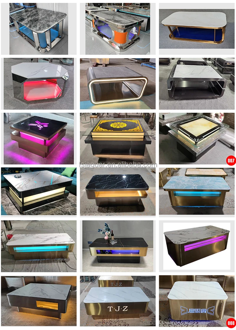 KTV LED Light Illuminated Marble Coffee Table Luminous Table for Home ...