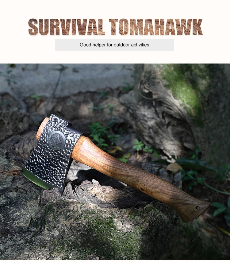 Rosewood Wood Handle Hatchet Axe Straight Handle Hunting Camping ...