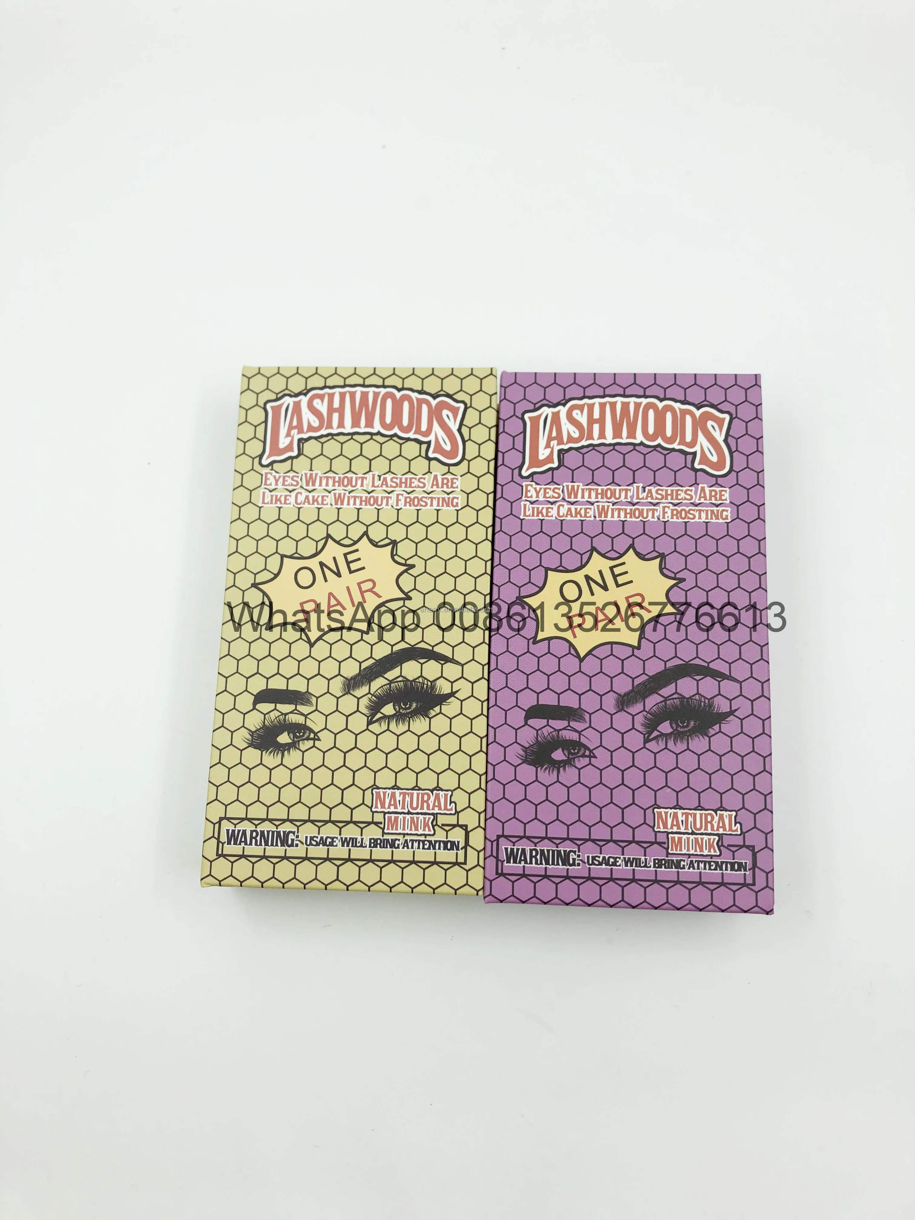 Customized Printed Eyelash Backwood Packaging Box Crisscross 25mm Mink ...