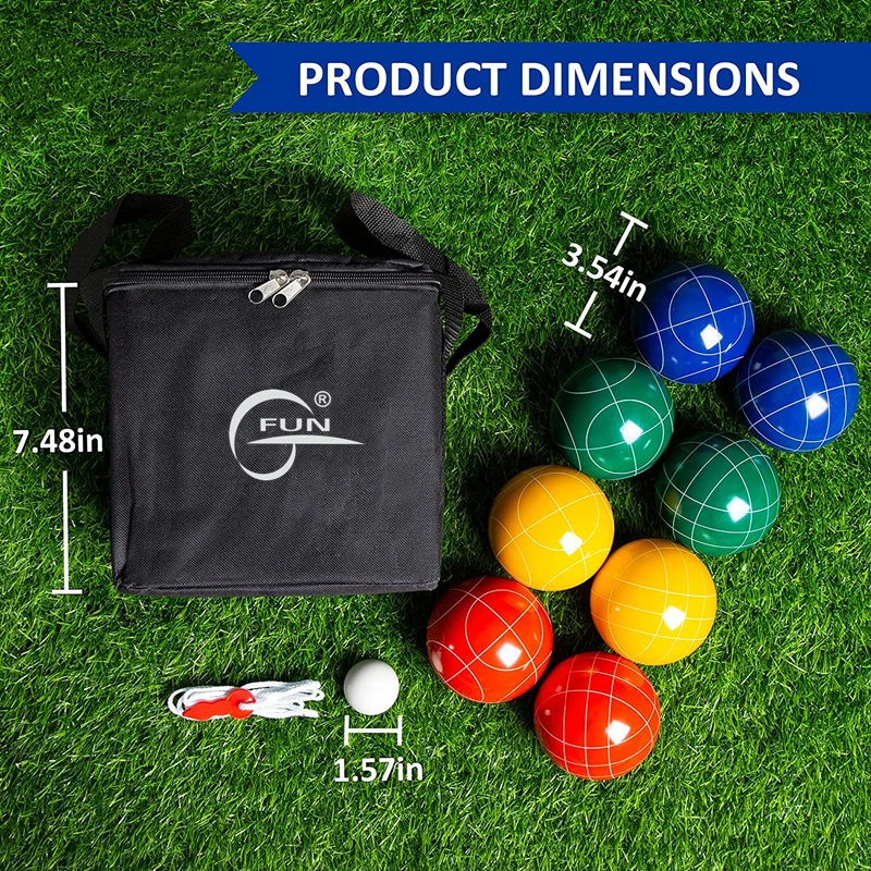 Bocce Ball Set - Enjoy Outdoor Family Fun with Resin Balls