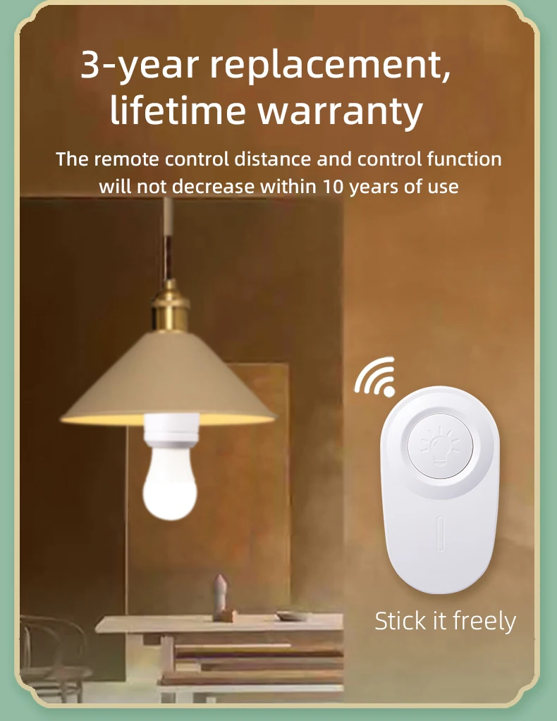 Mini Remote Control Light Bulb Socket Wireless Light Switch for Pull ...