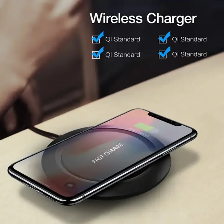 Qi High Slim Thin Round Wireless Charger For Mobile Phones Charger Base ...