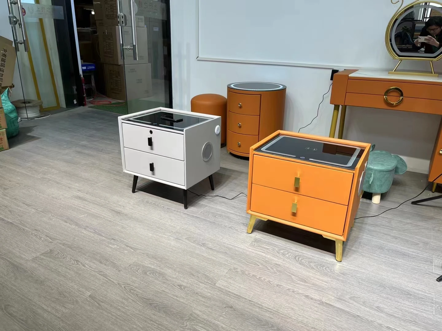 New Materials Bedside Table Modern Simple Multi-function Bedside Table ...