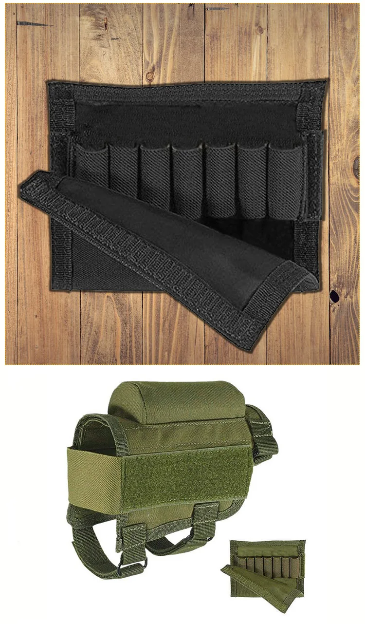 Tactical Nylon Buttstock Cheek Rest with Adjustable Straps 7 Shells ...