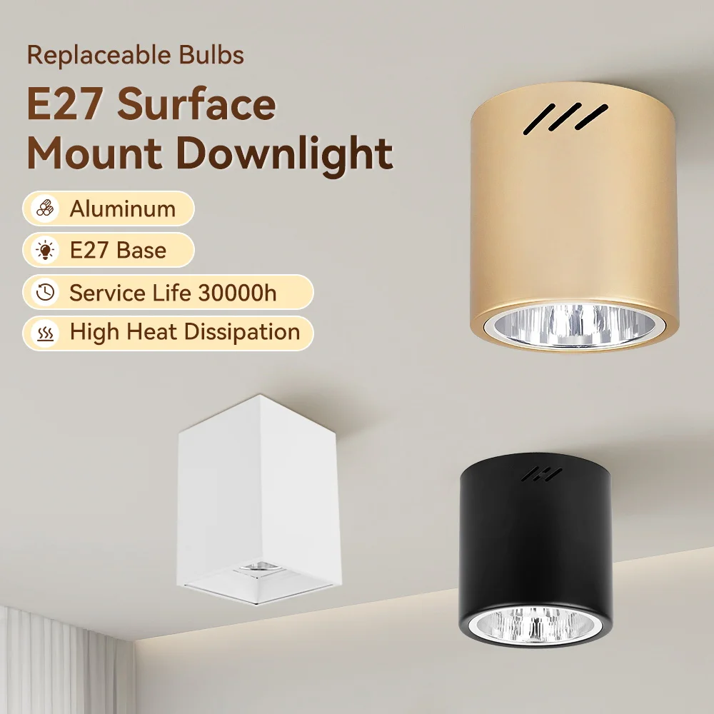 Modern Round E27 Downlight LED Recessed Ceiling Light Spotlight Lamp ...