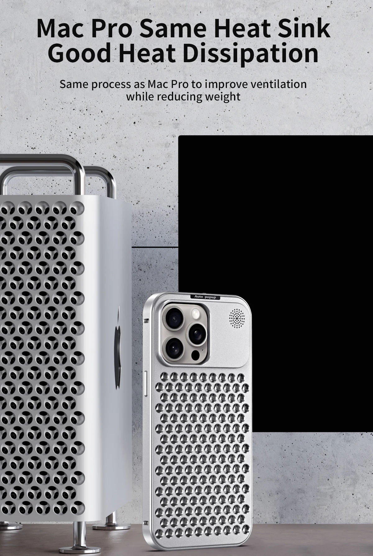 Full Metal Phone Case for iPhone 14/13 Pro, Shockproof & Anti Heat with ...