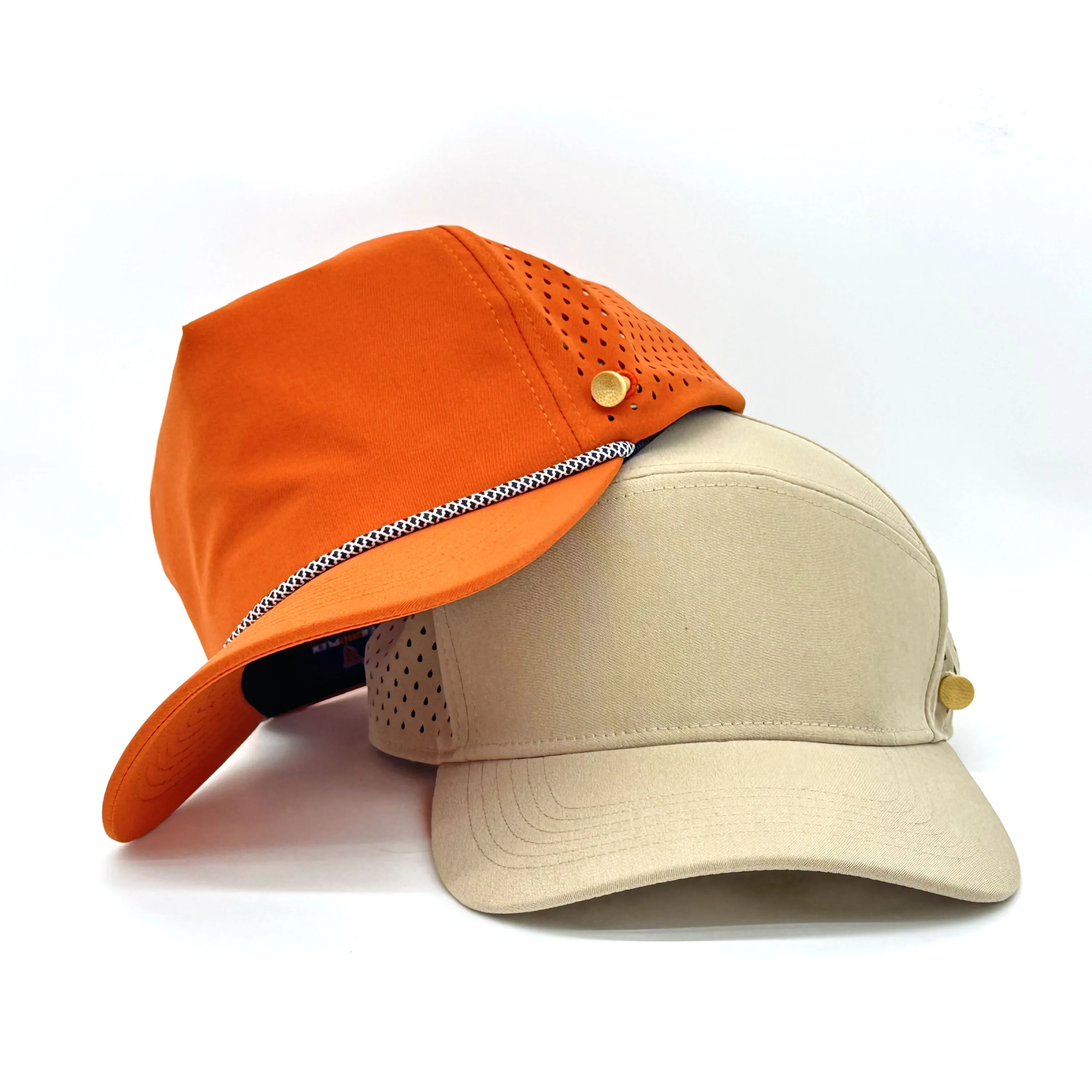 Perforated Curved Brim Rope Sport Dad Baseball Cap Waterproof Custom ...