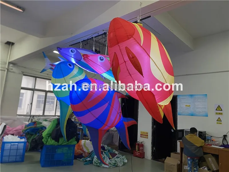 Flying Inflatable Lighted Fish Sea Animal Balloon For Advertising - Buy ...