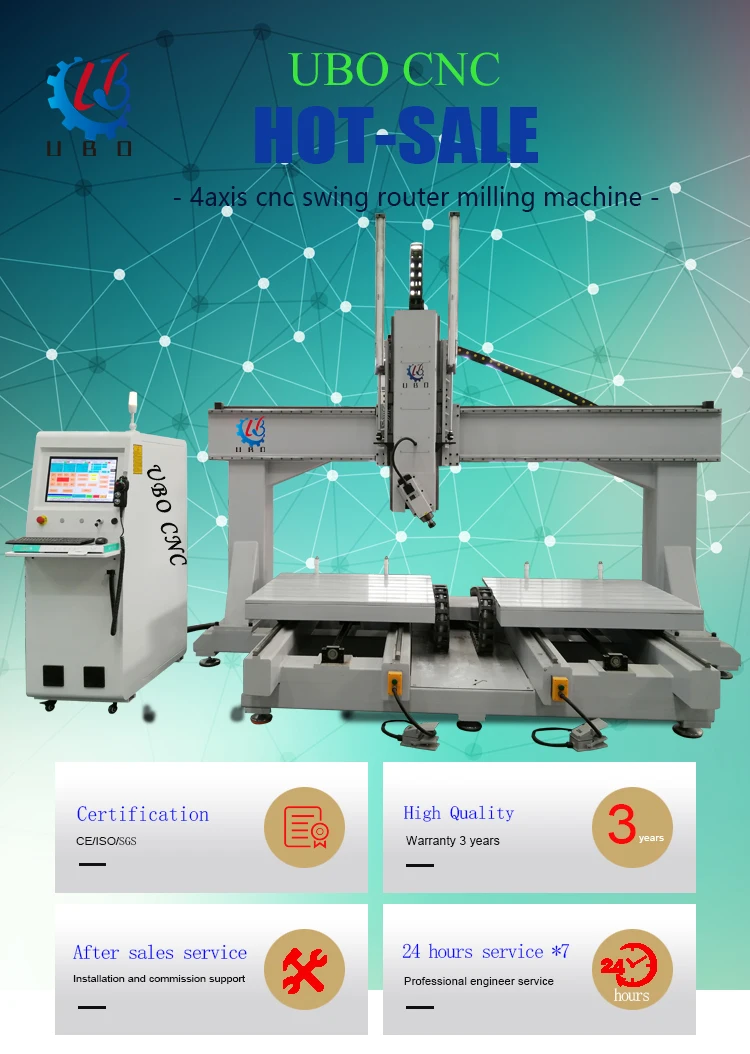 3d Sculpture Carving Cnc Router 4 Axis Cnc Machine for Plywood ...