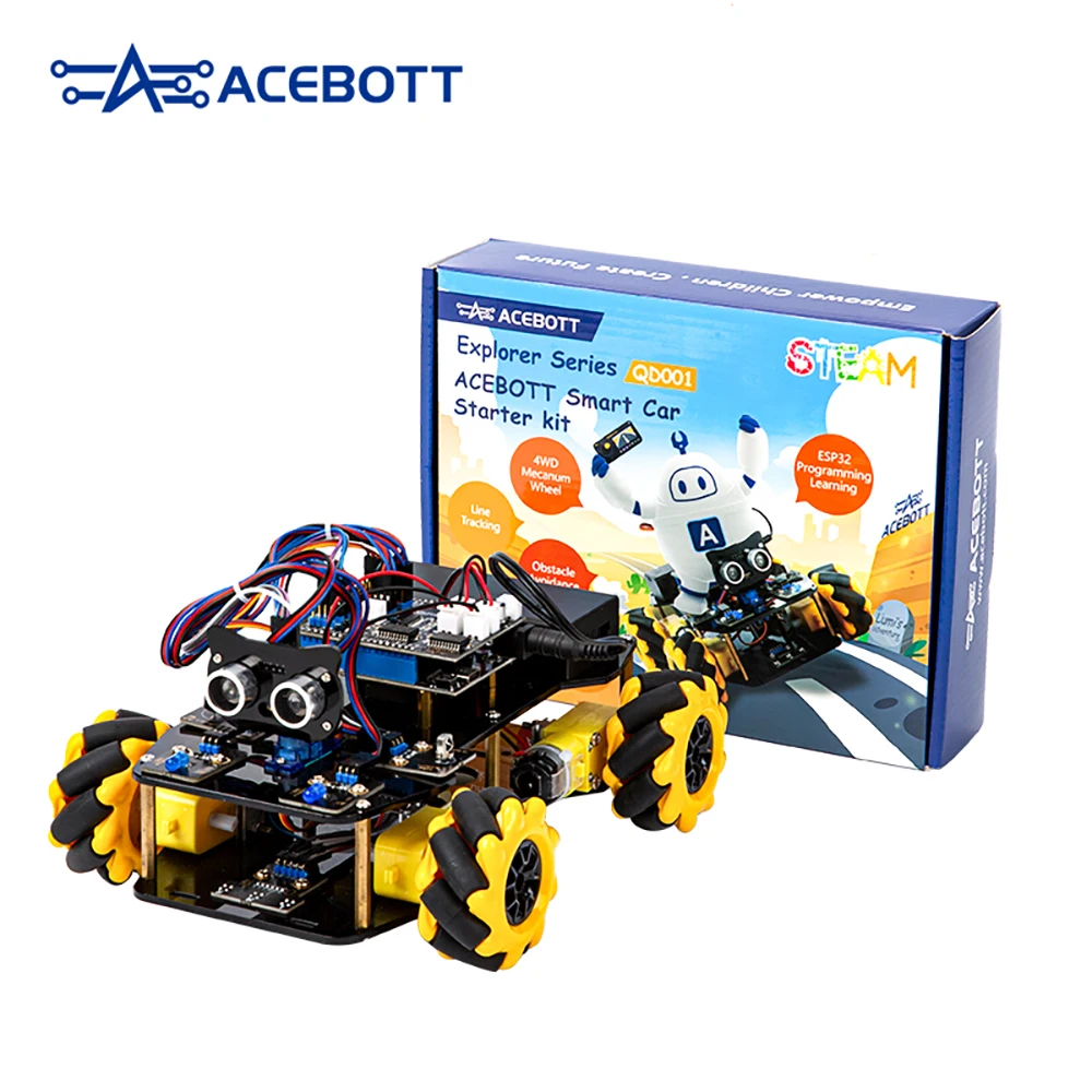 ACEBOTT ESP32 Programmable Robot Arm Car Kit for Arduino Smart Robot Car Set for Learning ...