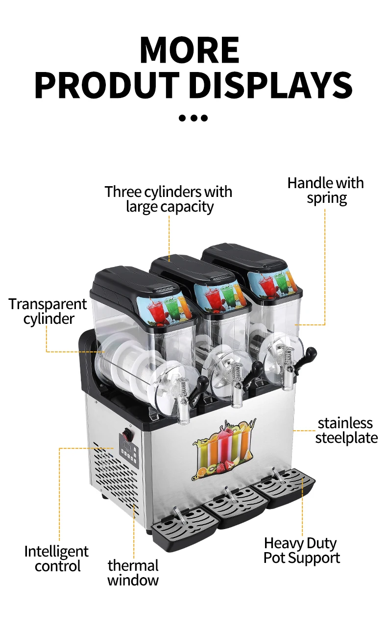 Ice Slush Machine 12L*3 - Efficient Frozen Drink Solution