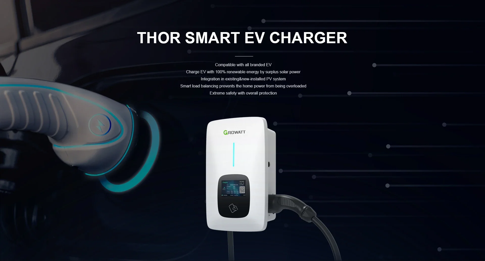 Growatt Thor Smart Ev Charger Thor 07as-s/p-v1 Single Phase 7kw ...