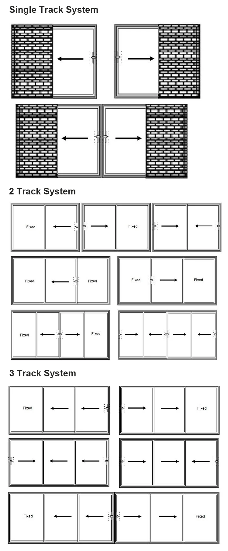 Sliding Window CE Double Glazed 2/3/4 Tracks Aluminum