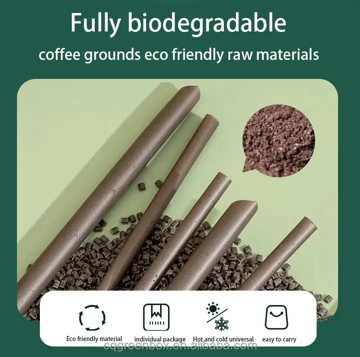 Biodegradable Eco-friendly Beer Reusable Travel Coffee Ground Straw ...