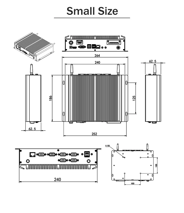 Lan J1900 Fanless Nuc Nano Fanless Micro Mini Pc Linux Server Pfsense ...