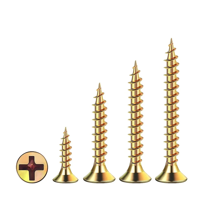 Self Tapping Wood Screw Colored Zinc Chipboard Screw Flat Countersunk ...